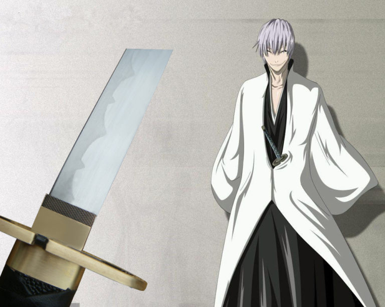 Japanese Anime Bleach Katana Gin Ichimaru Shinso Folded Steel Sword ...